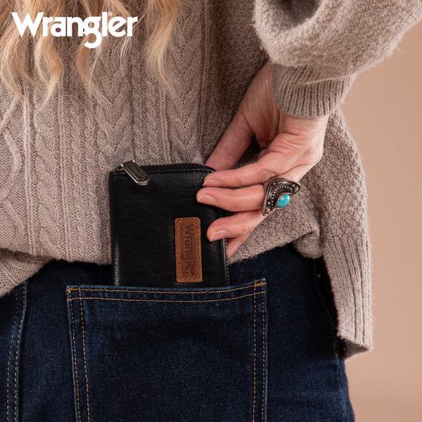 WG200-W053 Wrangler Small Wallet RFID Card Holder - Black – MONTANA WEST U.S.A