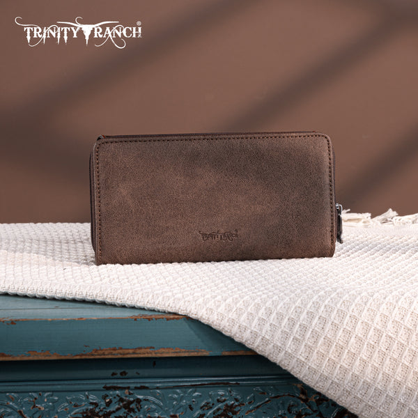 TR190-W010 Trinity Ranch Floral Aztec Tooled Collection Wallet ...
