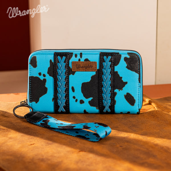 WG133-W006 Wrangler Cow Print Wallet -Turquoise – MONTANA WEST U.S.A