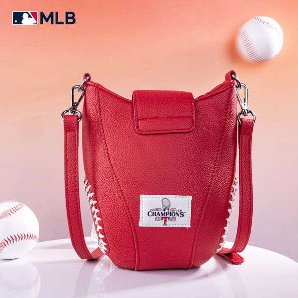 MLB-TX105 MLB Texas Rangers Team Baseball Stitch Crossbody -Red ...