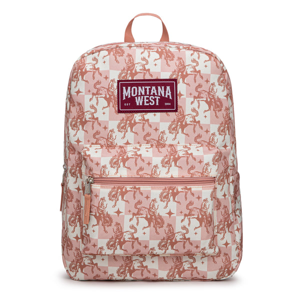 MWC-5751SPK Montana West Bucking Cowgirl Print Backpack -2Pcs Set - Pi ...