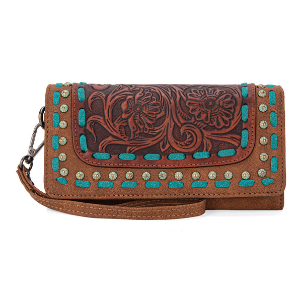 TR181-W018 Trinity Ranch Floral Tooled Collection Wallet – MONTANA WEST ...