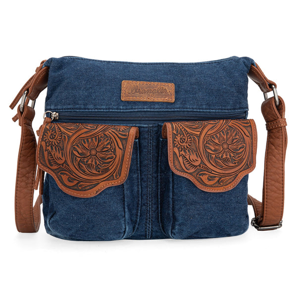WG103-2009 Wrangler Floral Tooled Denim Crossbody Navy – MONTANA WEST U.S.A