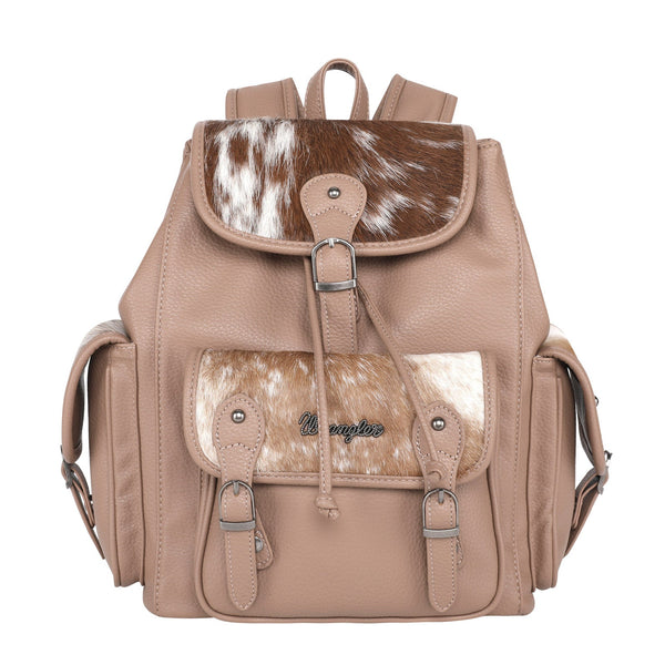 WG12-9110 Wrangler Hair-on Cowhide Backpack - Khaki – MONTANA WEST U.S.A
