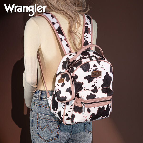 WG133-8603 Wrangler Cow Print Backpack With Coin Pouch - Pink – MONTANA ...