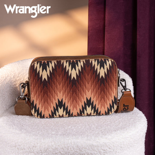 WG2211-3003 Wrangler Southwestern Pattern Dual Sided Print Crossbody P ...