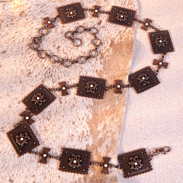 WGB-1001 Wrangler Boho Concho Chain Link Belt – MONTANA WEST U.S.A