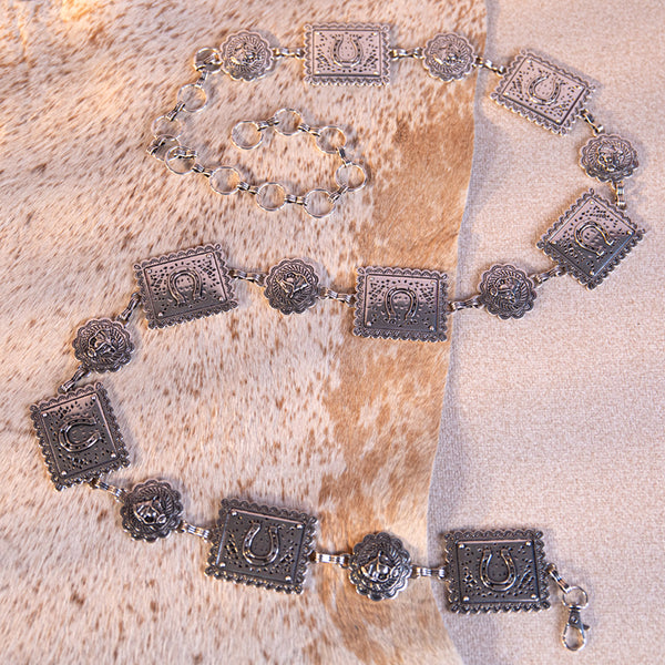 WGB-1002 Wrangler Boho Concho Chain Link Belt – MONTANA WEST U.S.A