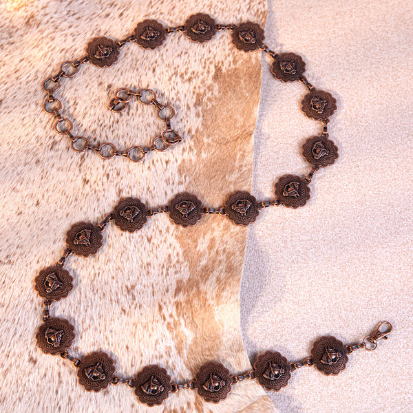 WGB-1004 Wrangler Boho Concho Chain Link Belt – MONTANA WEST U.S.A