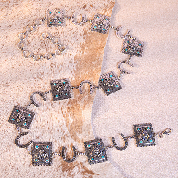 WGB-1005 Wrangler Boho Concho Chain Link Belt – MONTANA WEST U.S.A