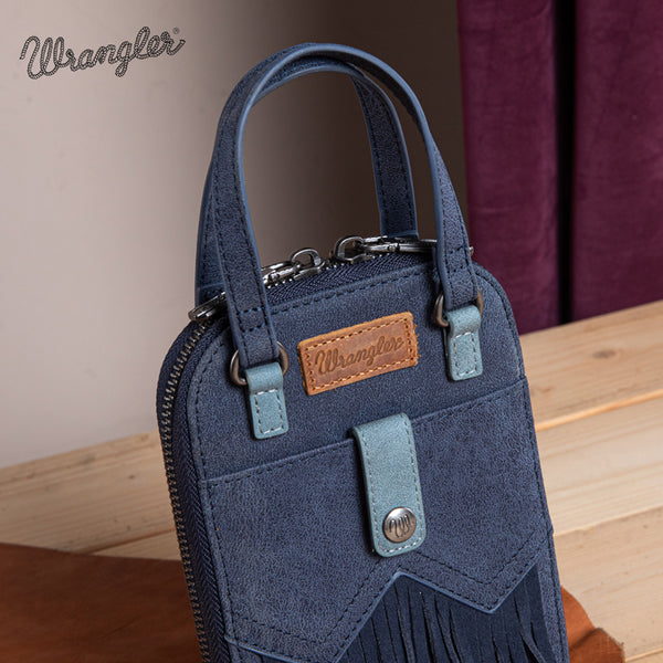 WG162-1831 Wrangler "W" Stitch Two Tone North South Mini Bag/Crossbody ...
