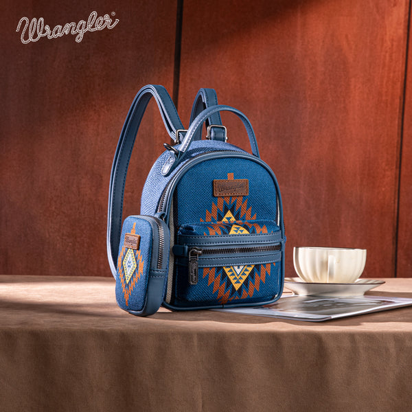 WG174-8601 Wrangler Southwestern Knitted Mini Backpack With Coin Pouch ...