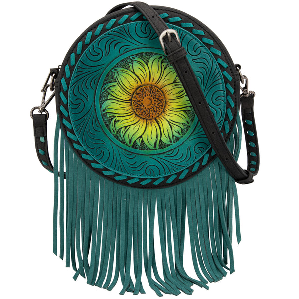 MW1298-118 Montana West Tooling Collection Crossbody Circle Bag - Blac ...